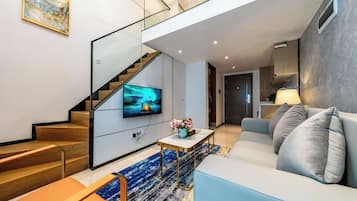 Dúplex Superior, Vista para a cidade | Sala de estar