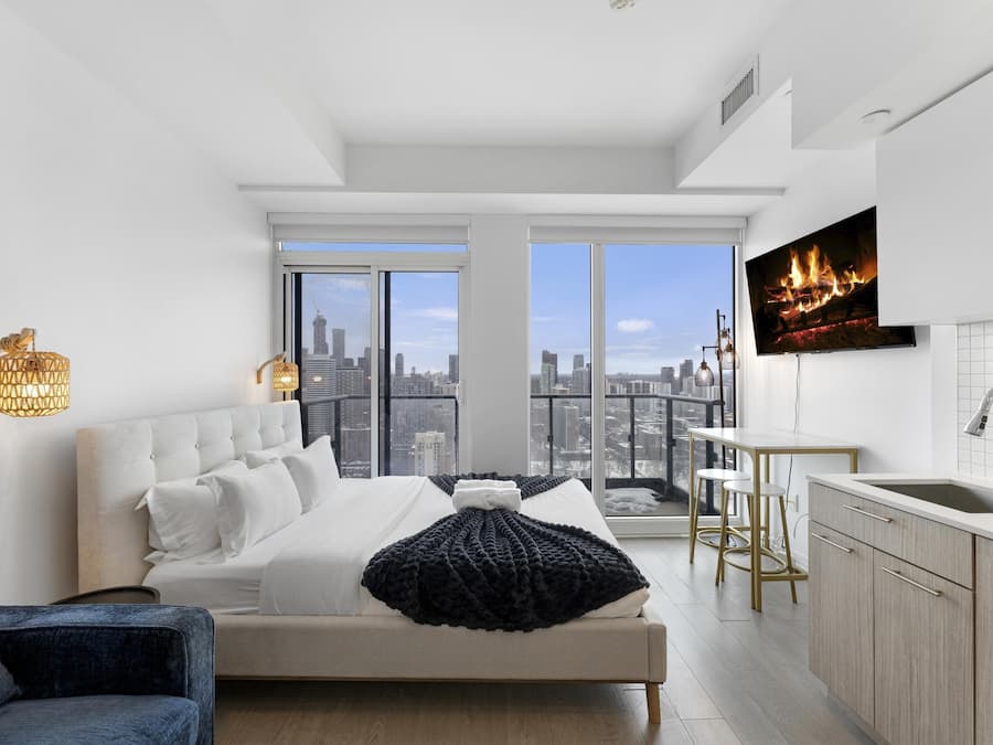 Suíte estúdio conforto, 1 cama Queen e sofá-cama