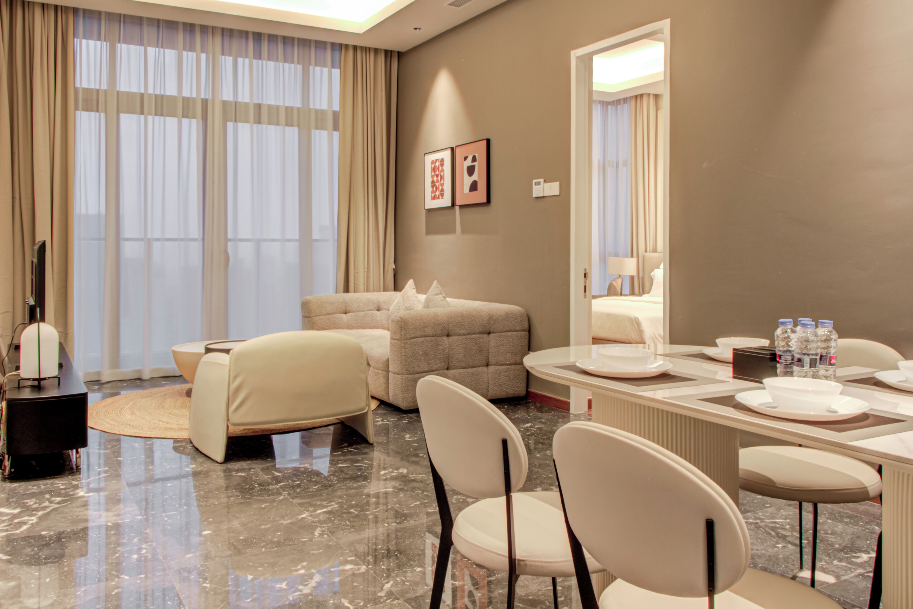 Suite Premier, 2 quartos, varanda, Vista para a cidade | Sala de estar