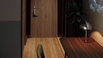 Estúdio Executivo, kitchenette | Secretária, secretária adequada para computadores portáteis