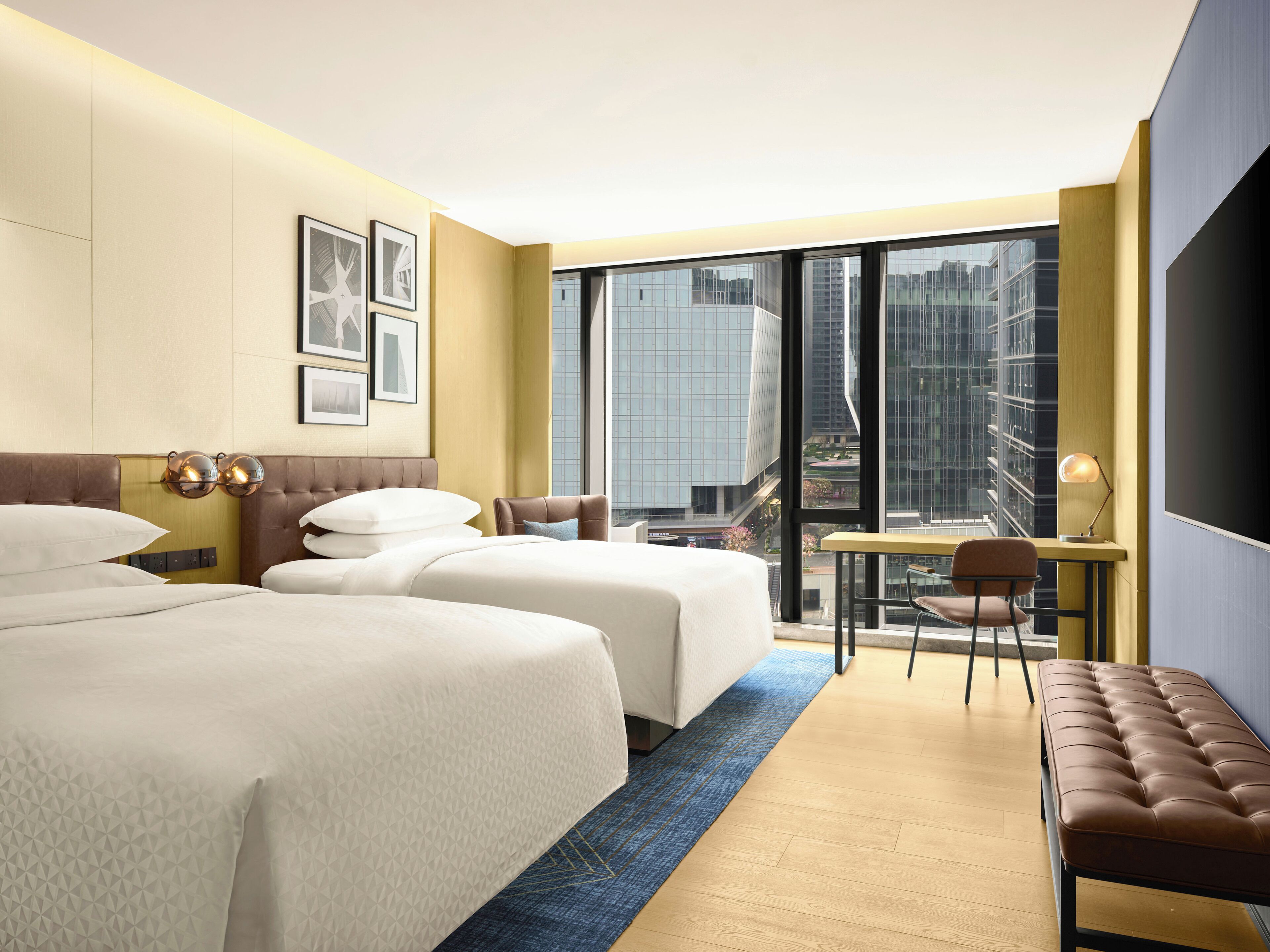 Quarto Clássico, 2 camas de casal, Vista para a cidade