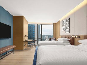 Quarto, 2 camas de casal, Vista para a cidade