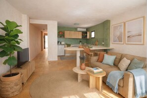 Apartamento Superior, 2 quartos, vista para o mar, na torre | Sala de estar