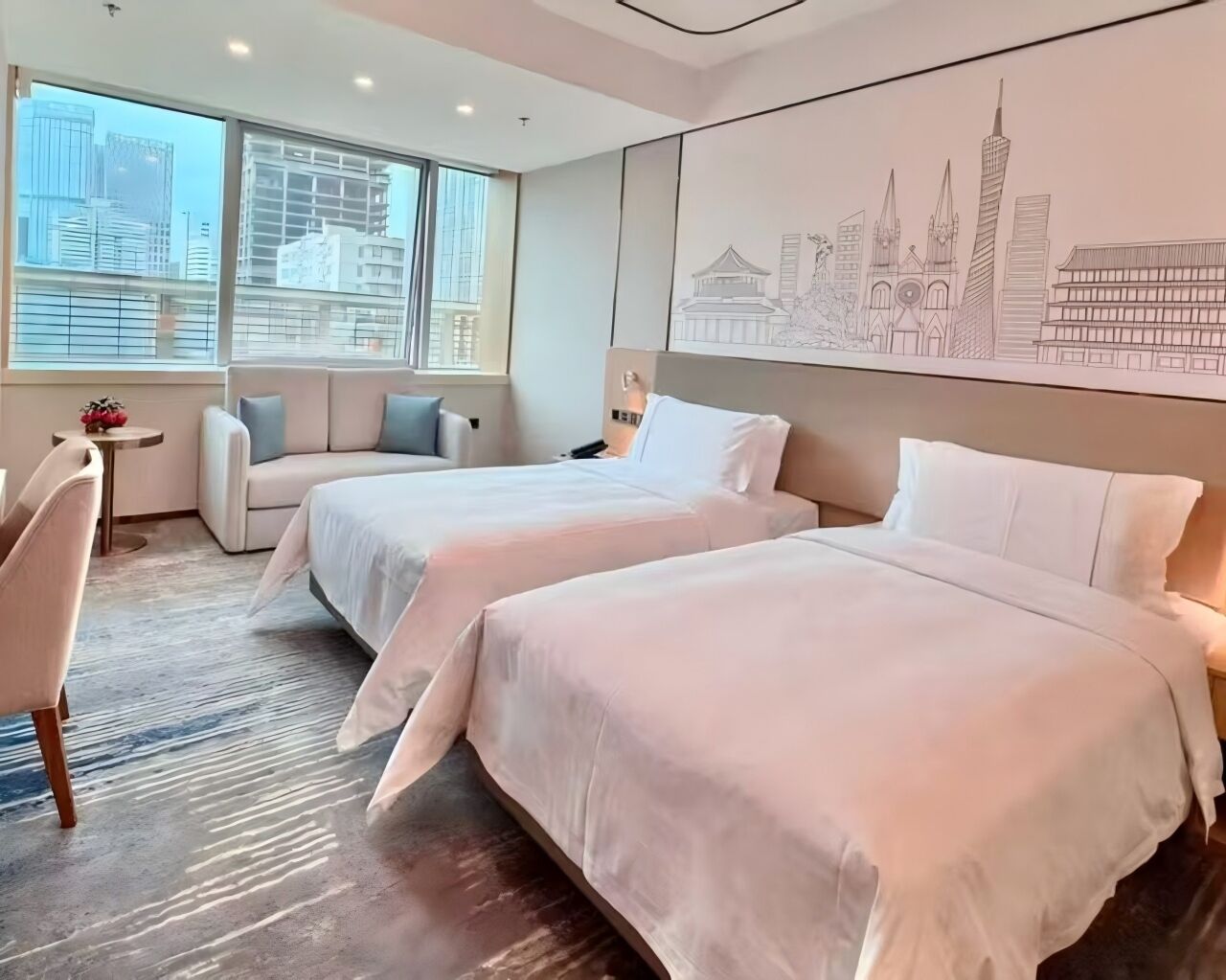 Quarto Twin Executivo, Vista para a cidade | Cofre no quarto, quartos insonorizados, ferro/tábua de engomar 