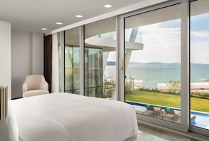 Villa de Luxo, vista para o mar | Roupa de alta qualidade, edredões de penas, Wi-fi grátis