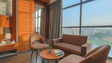 Quarto Duplo Premium, Vista para a cidade | Roupa de alta qualidade, edredões de penas