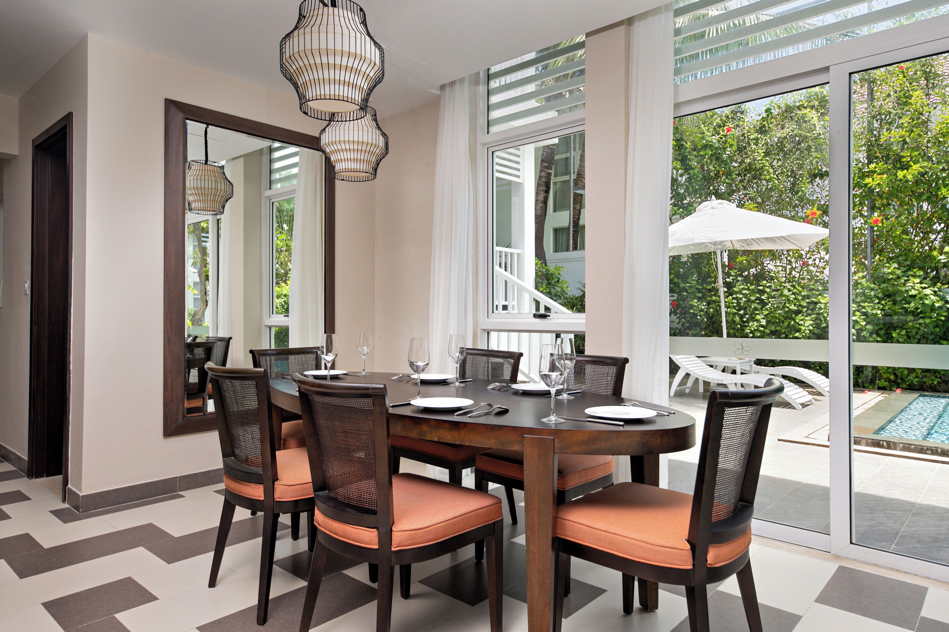 Villa, vista para o jardim | Restaurantes