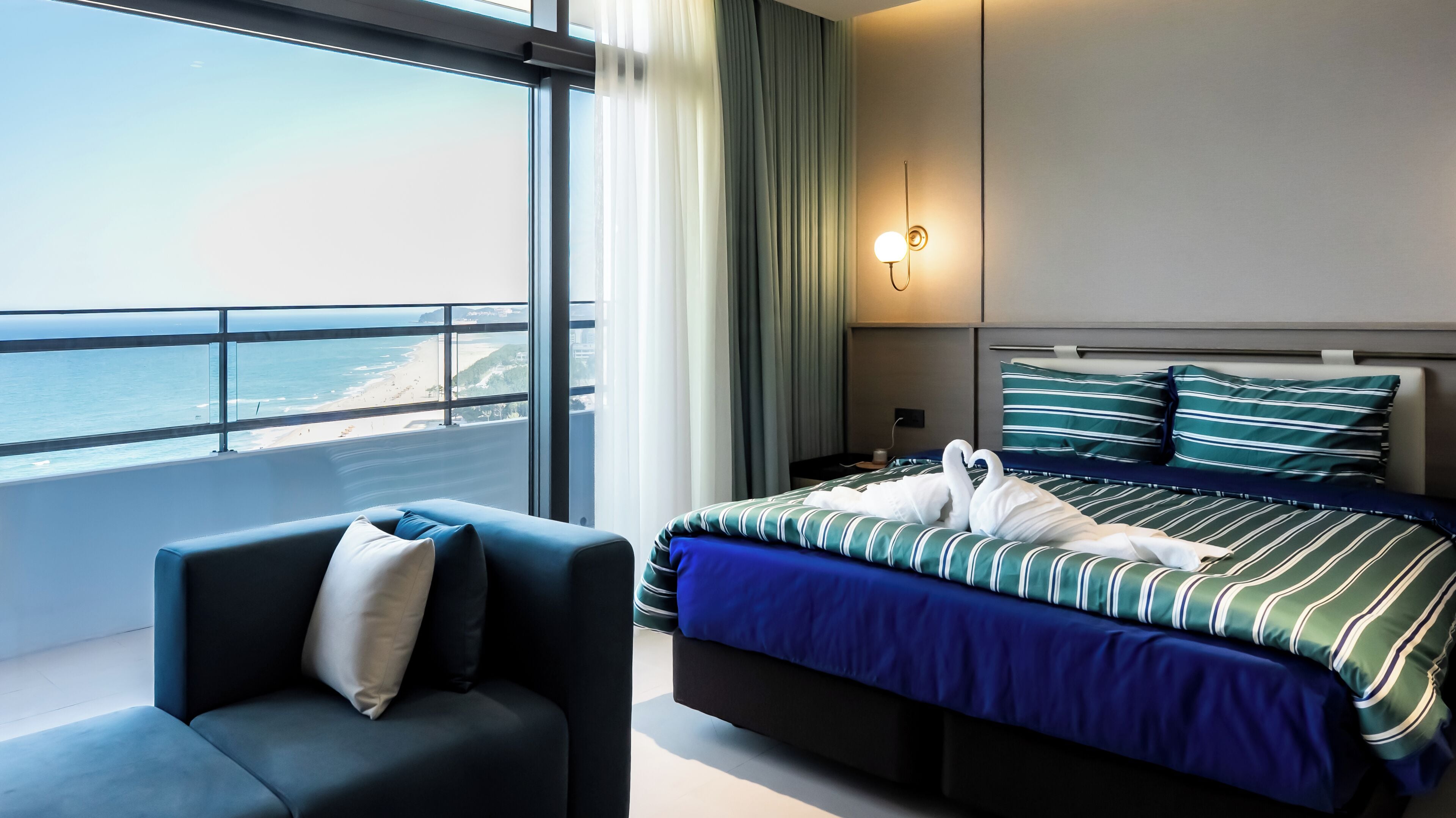 Medium Suite Double (Ocean) | Secretária adequada para computadores portáteis, Wi-fi grátis 