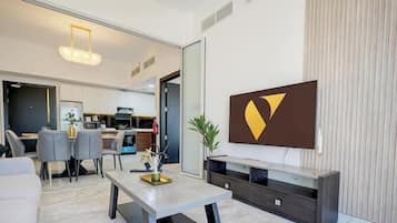 Apartamento de Luxo, varanda, Vista para a cidade | Sala de estar