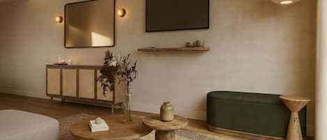 Quarto Deluxe, vista para o jardim | Sala de estar