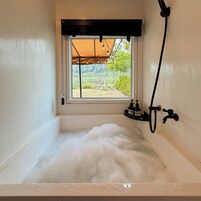 Casa Móvel, pátio, vista para a montanha | Casa de banho