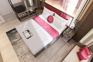 Quarto (Executive Suite) | Cofres nos quartos, escrivaninha, Wi-Fi de cortesia, roupa de cama
