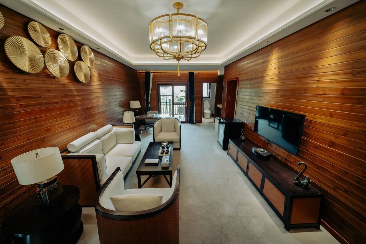 Suite Premium, varanda, vista para o resort | Sala de estar