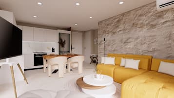 Apartamento de Luxo, varanda, Vista para a cidade | Sala de estar