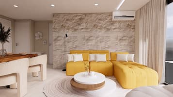 Apartamento de Luxo, varanda, Vista para a cidade | Sala de estar