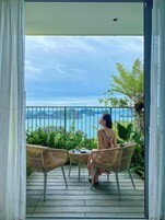 Quarto casal premium, sacada, vista para a praia | Área da propriedade