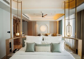 Suite de Luxo, Vista para a cidade | Roupa de alta qualidade, camas de colchão Select Comfort, minibar 