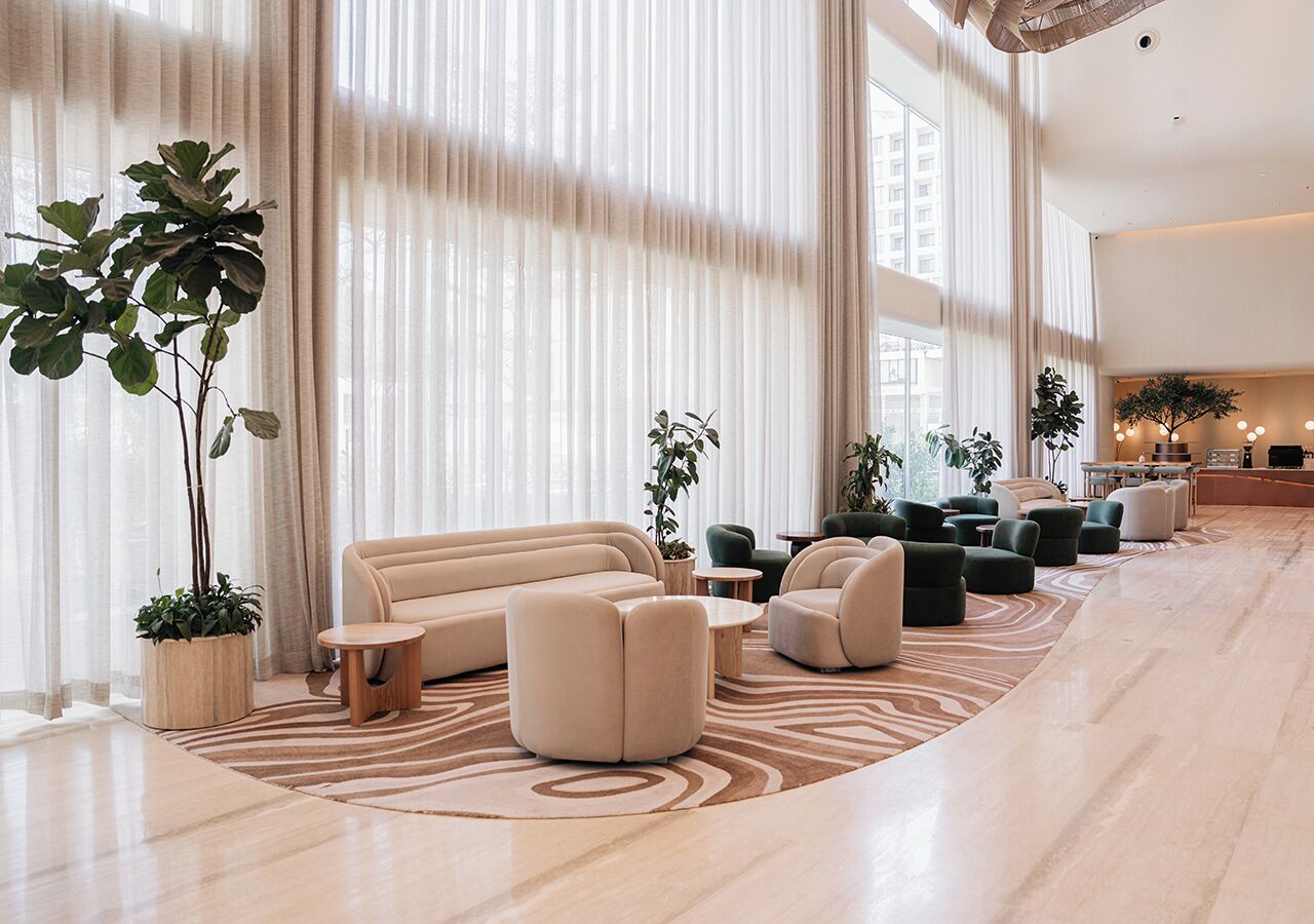 Área de estar no saguão