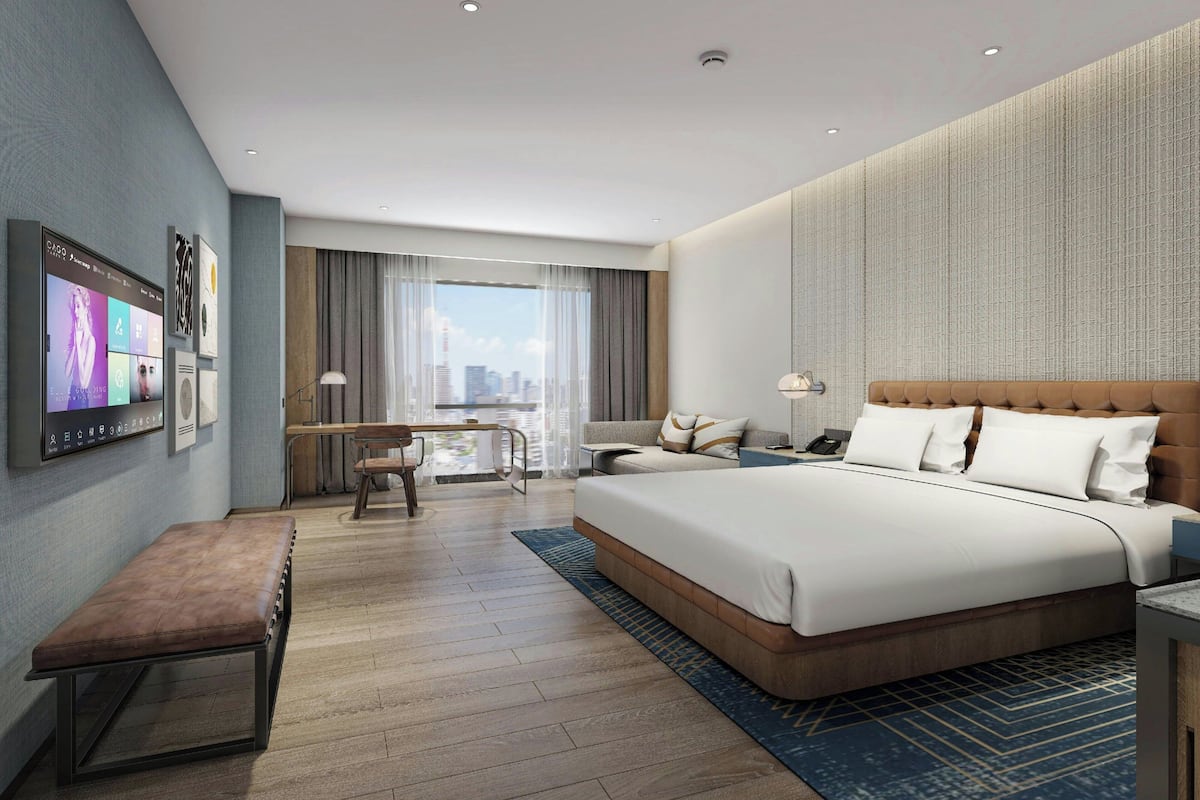 Quarto conforto, 1 cama King, vista para a cidade