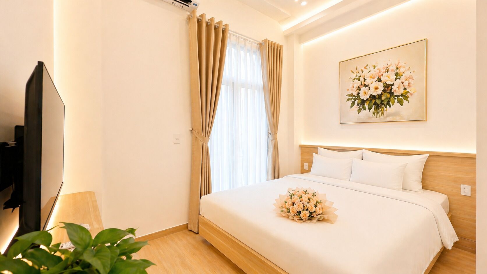 Quarto casal luxo, vista para a cidade