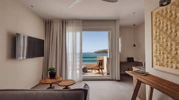 Suíte superluxo, vista para o mar | Área de estar