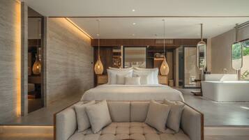 Grand Suite Room with Lagoon Access | Roupa de alta qualidade, minibar, Wi-fi grátis