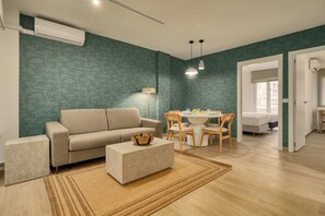 Apartamento premium, acessível para pessoas com deficiência física, varanda | Área de estar