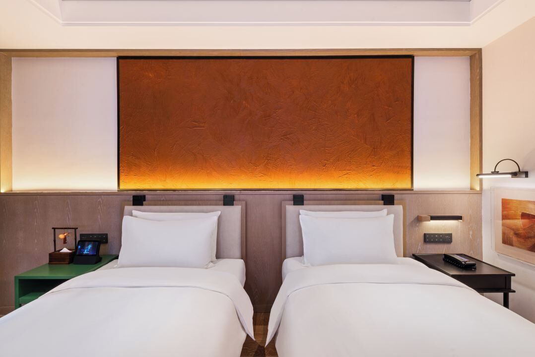 Quarto casal ou duplo design, vista para o pátio