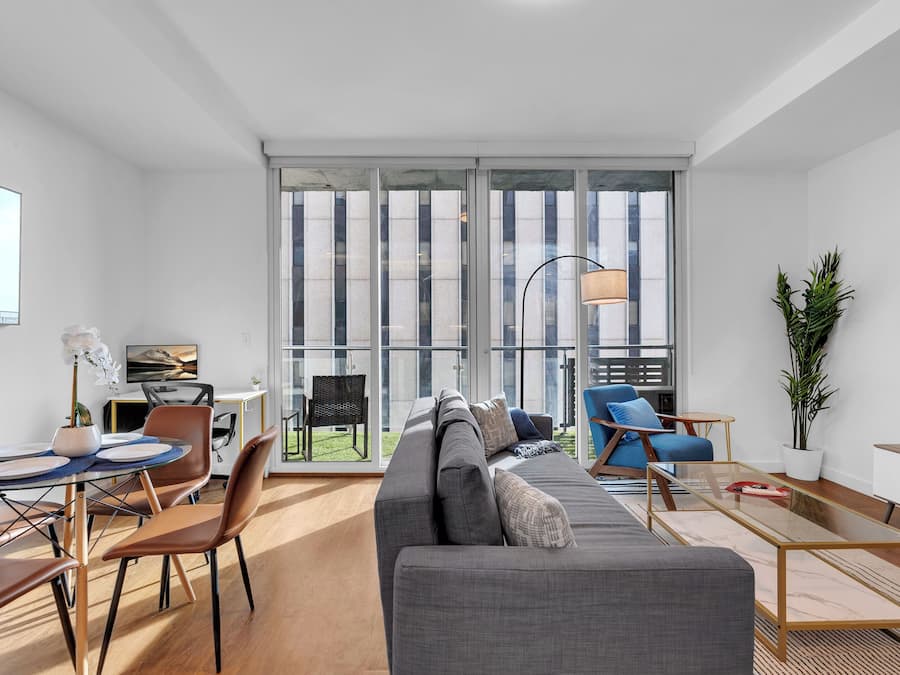 Apartamento, várias camas, para não fumantes, cozinha americana | Área de estar