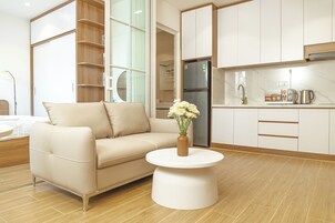 Apartamento Premium, 1 quarto, varanda, Vista para a cidade | Comodidade do quarto