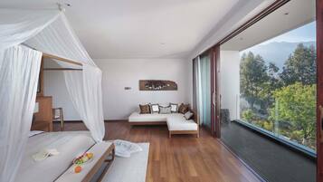 Quarto Duplo Sénior, pátio | Roupa de alta qualidade, edredões de penas, minibar