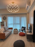 Apartamento de Luxo, varanda, vista para o mar | Sala de estar