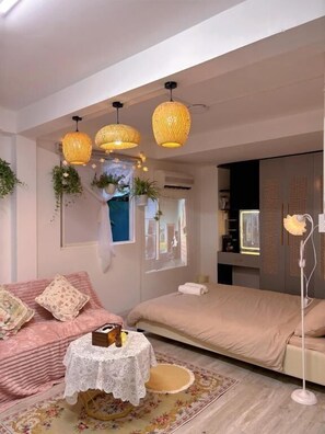 Estúdio, vista para o jardim