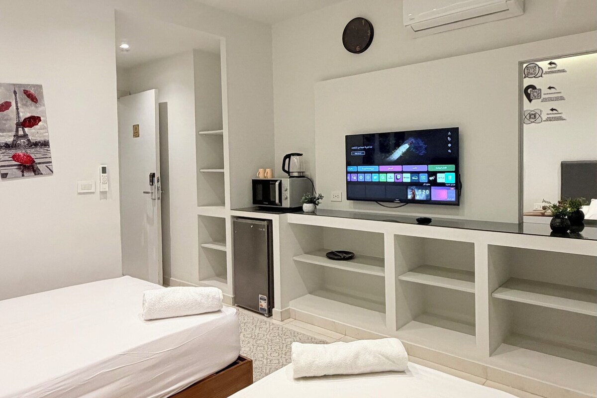 Estúdio luxo, 2 camas de solteiro | Roupas de cama de algodão egípcio, roupas de cama premium