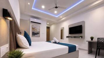 Quarto luxo, vista para a cidade | Roupas de cama antialérgicas, Wi-Fi de cortesia