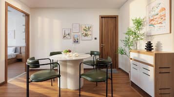 Apartamento Familiar, 2 quartos, varanda, Vista para a cidade | Restaurantes