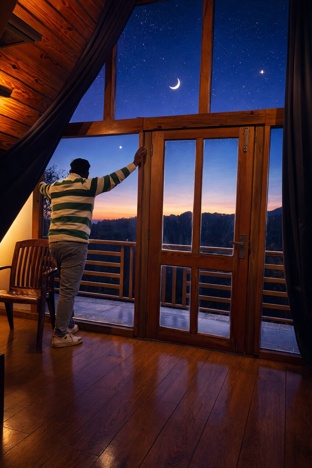 Quarto Quádruplo Familiar, varanda, vista para a montanha | Wi-fi grátis 