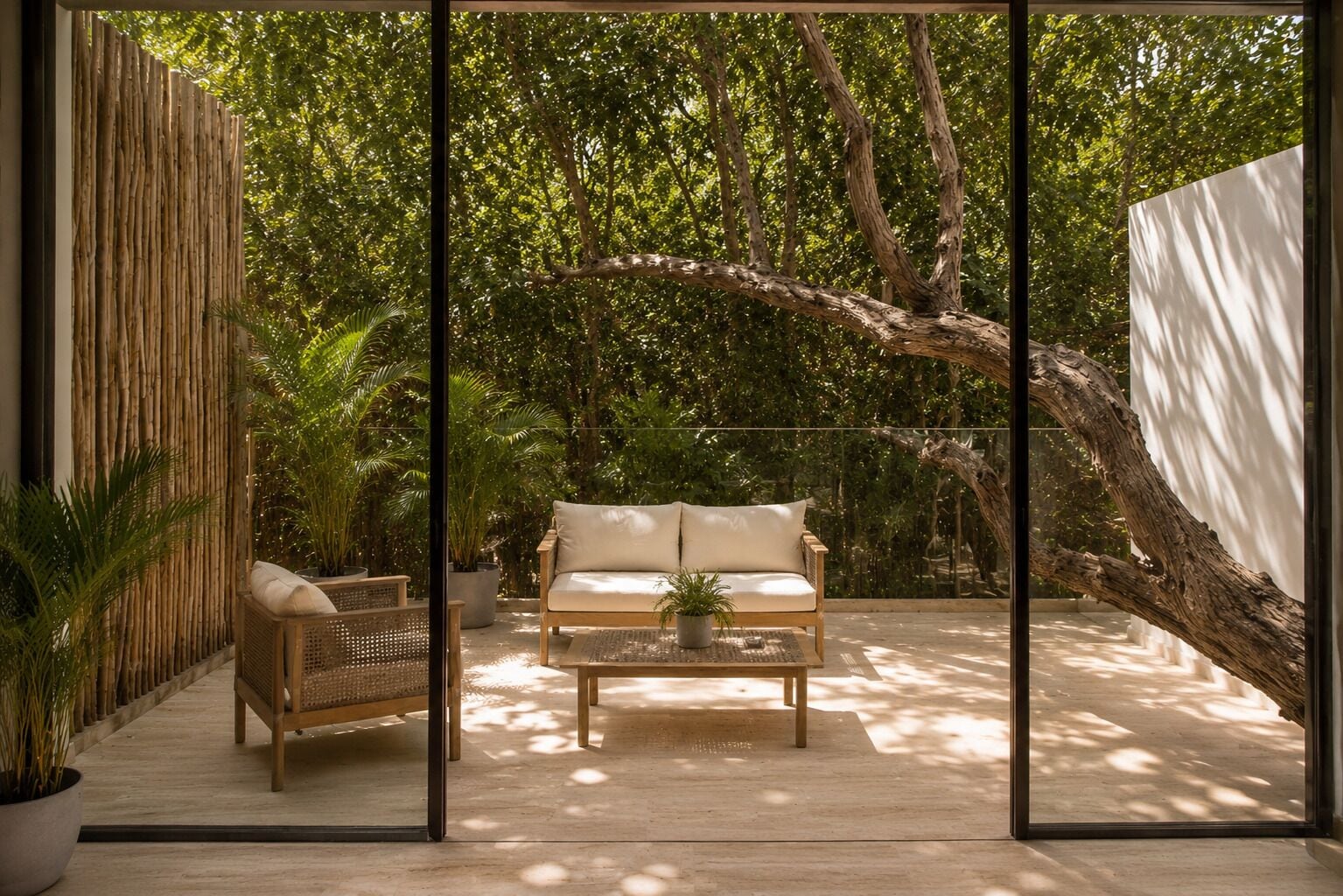 Apartamento Deluxe, 1 quarto, vista para o jardim | Terraço/pátio interior