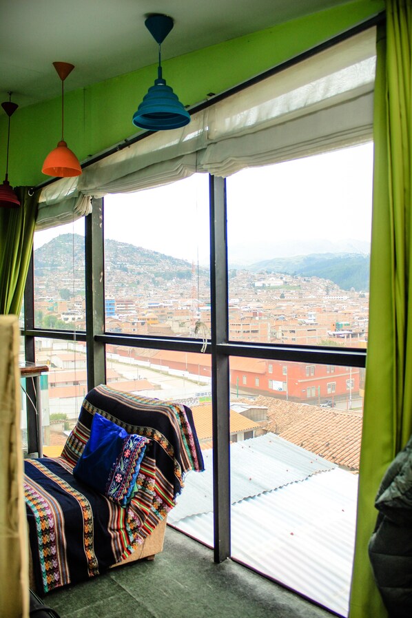 Quarto Duplo Panorâmico, 1 cama queen-size, casa de banho anexa, na torre | Varanda