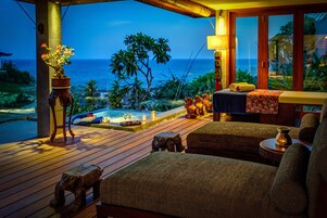 Villa de Luxo, 6 quartos, piscina privativa, vista para o oceano | Terraço/pátio interior