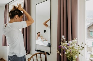 Quarto casal (Kitchenette) | Banheiro | Produtos de toalete biodegradáveis, secador de cabelo, roupões de banho 