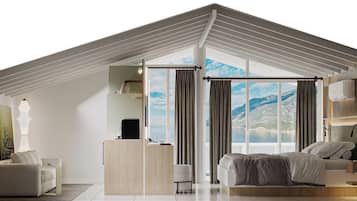 Quarto Panorâmico, 1 cama de casal, varanda, vista para o mar | Wi-fi grátis, roupa de cama fornecida