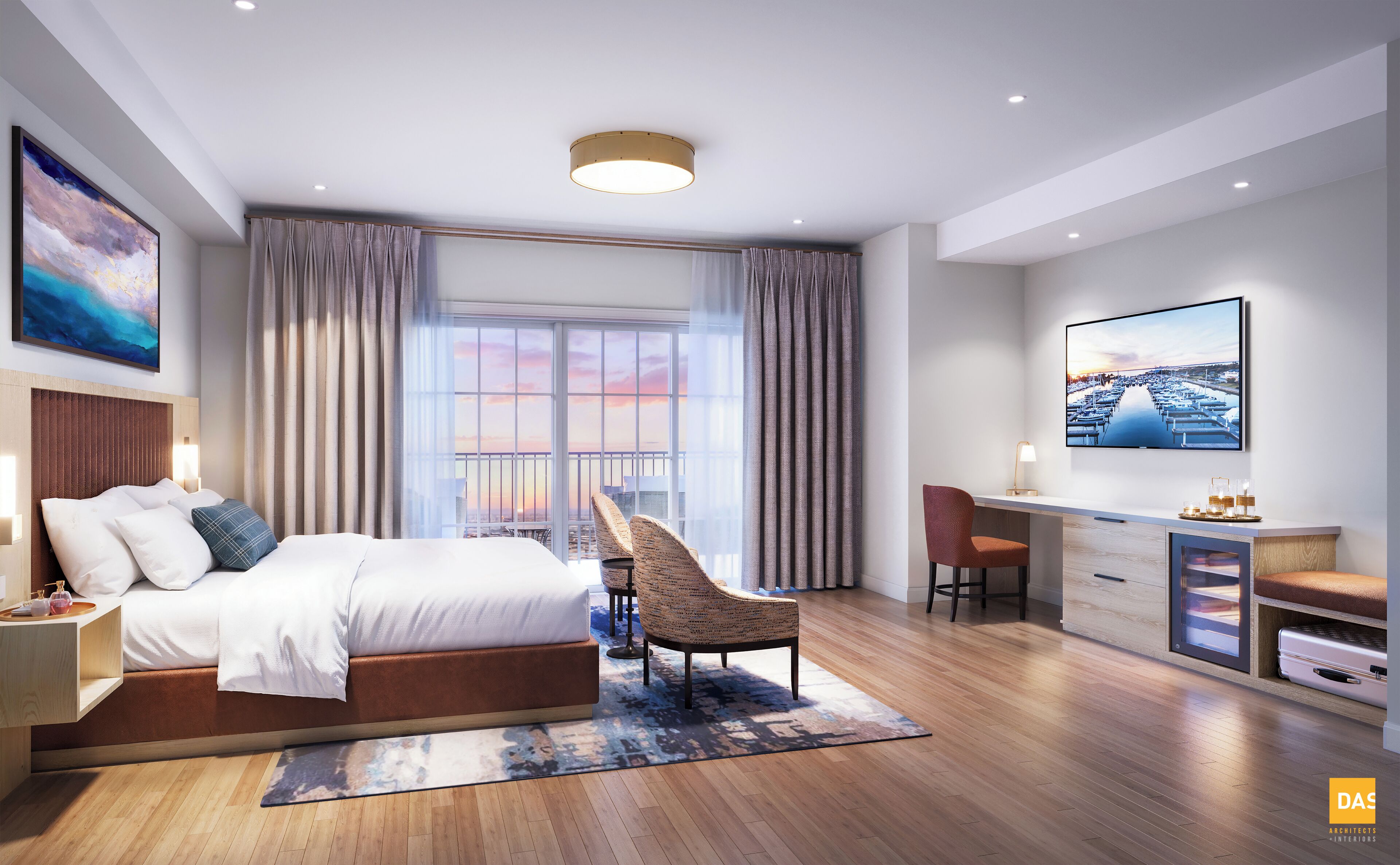 Suite Premier, 1 cama king-size e sofá-cama, vista para a marina | Lençóis italianos Frette, roupa de alta qualidade, edredões de penas 