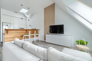 Apartamento, 1 quarto, varanda | Roupa hipoalergénica, cortinas/cortinados opacos 