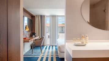 1 quarto, roupas de cama premium, frigobar, cofres nos quartos