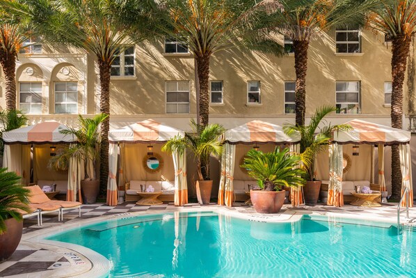 Piscina exterior, toldos (sobretaxa), guarda-sóis 