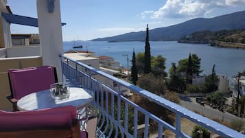 Estúdio Panorâmico, vista para o mar | Cofre no quarto, secretária, cortinas/cortinados opacos