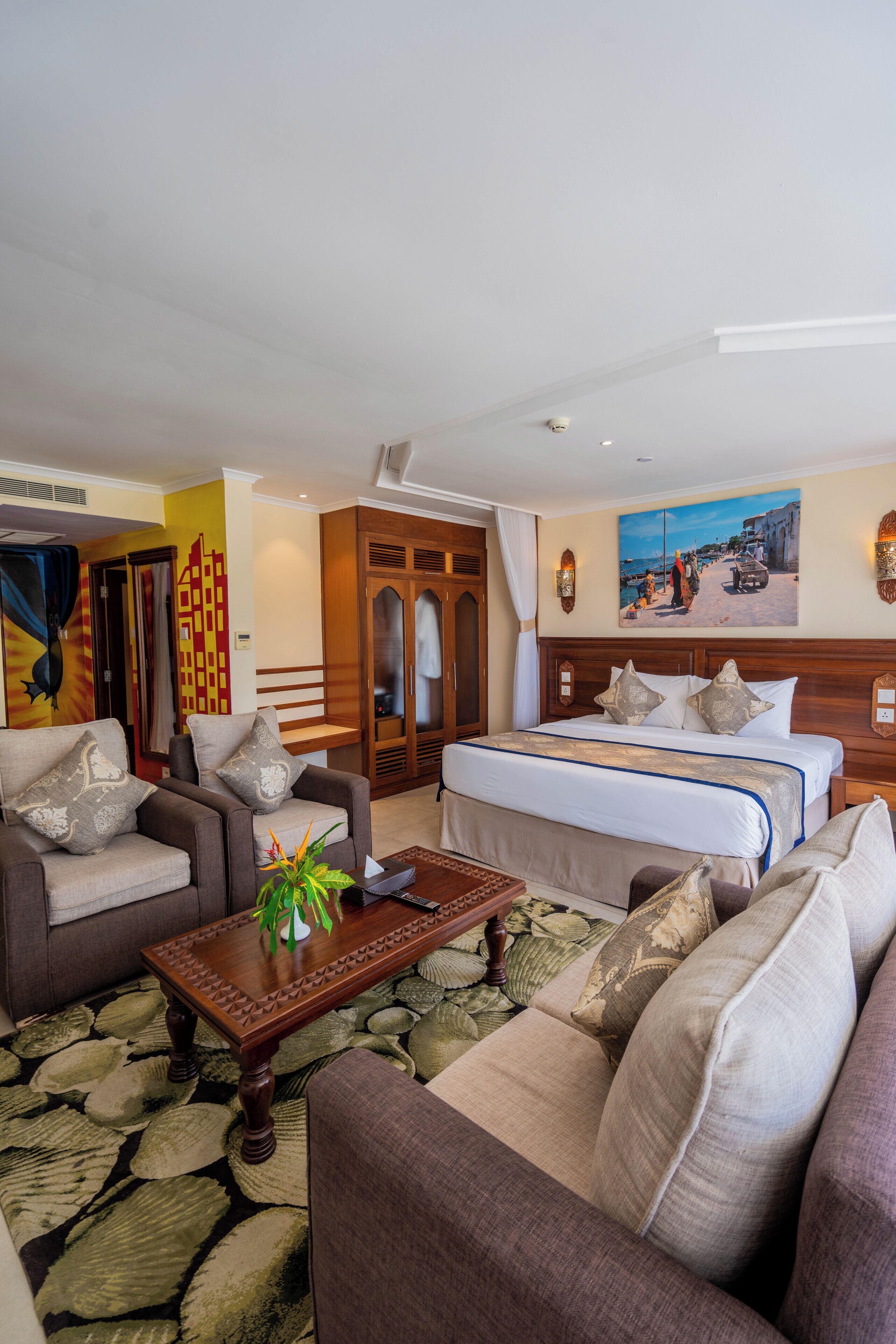 Suíte premium, 1 quarto, vista para a piscina | Roupas de cama de algodão egípcio, roupas de cama premium