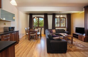 Apartamento Deluxe | Sala de estar | TV de ecrã plano