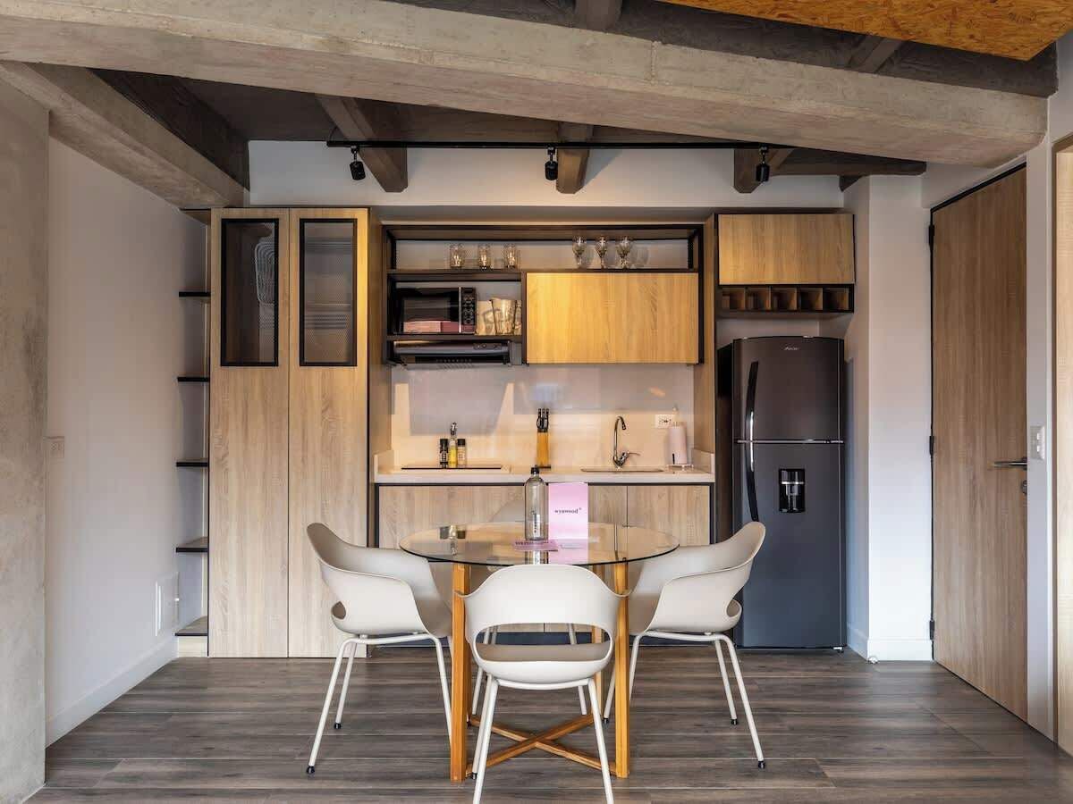 Apartamento, 1 cama queen-size e sofá-cama, pátio, Vista para a cidade (Mambe 501) | Cozinha privada
